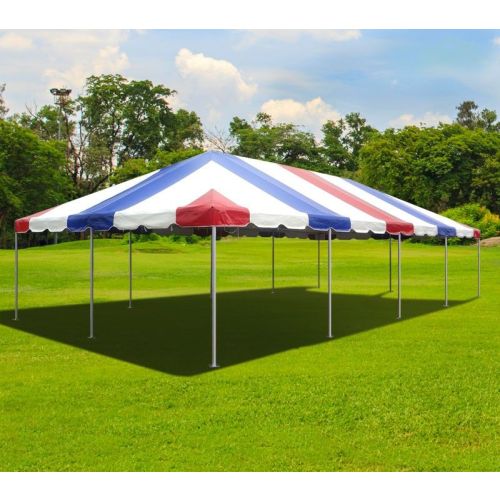 20' X 40' Commercial Aluminum Frame Tent - Red White Blue